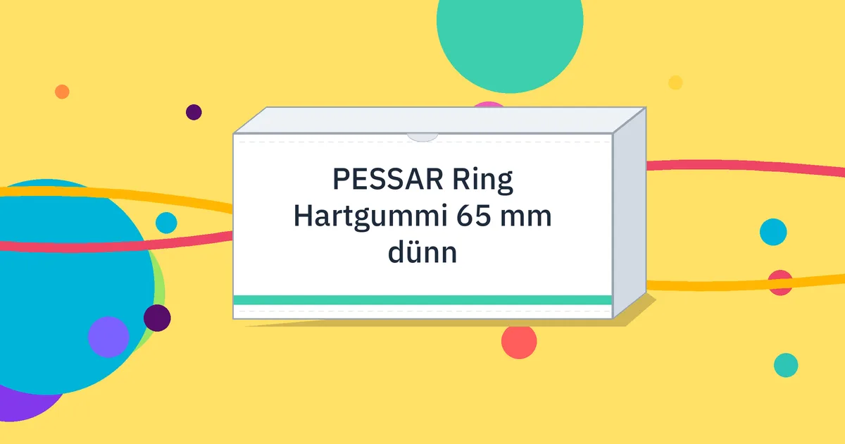 Symbolbild: Packung mit der Aufschrift PESSAR Ring Hartgummi 65 mm dünn (PZN 01733236) – Verfügbarkeit und Bezug in Apotheken in Frankfurt am Main