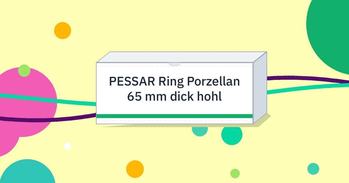 Symbolbild: Packung mit der Aufschrift PESSAR Ring Porzellan 65 mm dick hohl (PZN 01967106) – Verfügbarkeit und Bezug in Apotheken in Frankfurt am Main