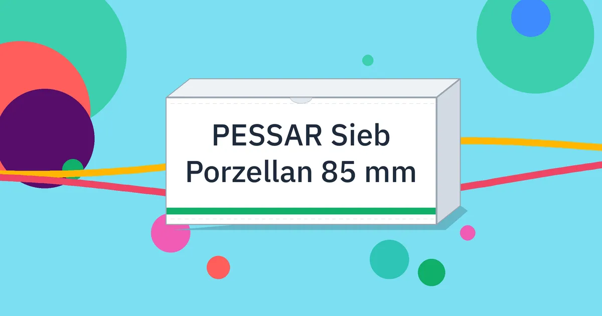 Symbolbild: Packung mit der Aufschrift PESSAR Sieb Porzellan 85 mm (PZN 01734170) – Verfügbarkeit und Bezug in Apotheken in Frankfurt am Main