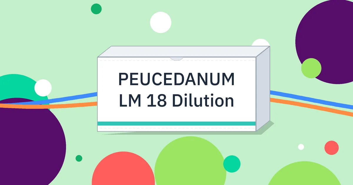 Symbolbild: Packung mit der Aufschrift PEUCEDANUM LM 18 Dilution (PZN 13636550) – Verfügbarkeit und Bezug in Apotheken in Frankfurt am Main