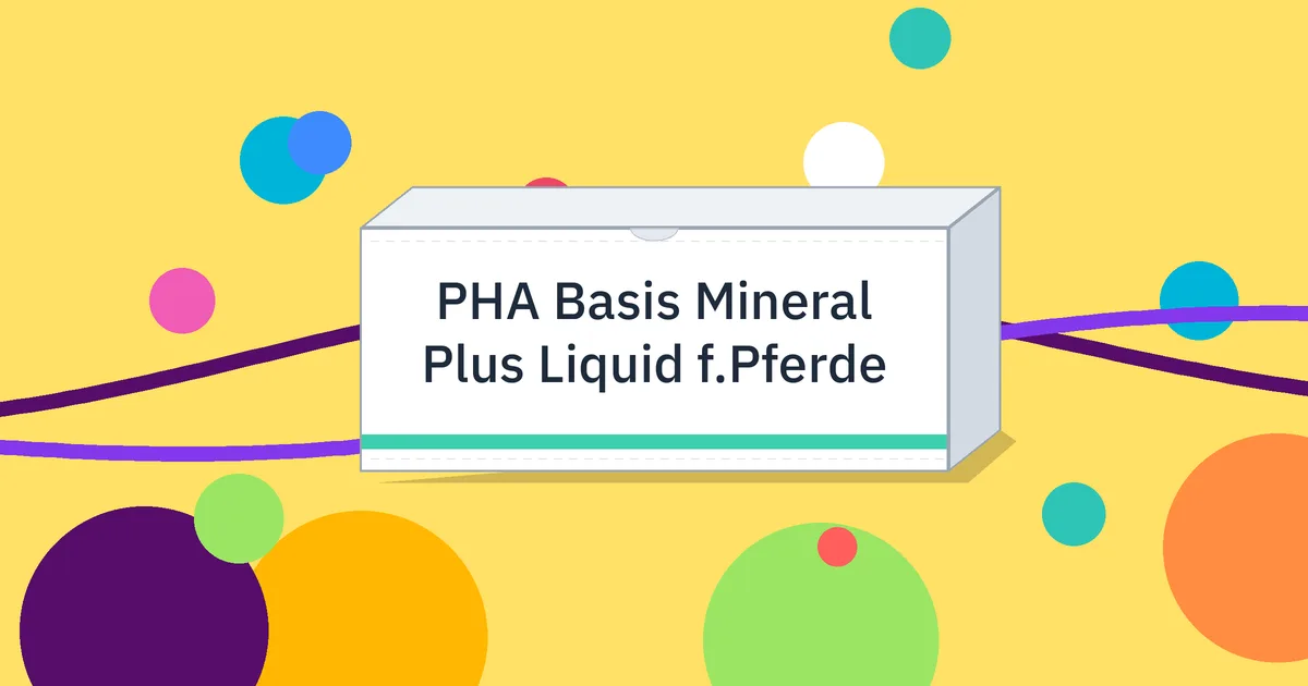 Symbolbild: Packung mit der Aufschrift PHA Basis Mineral Plus Liquid f.Pferde (PZN 09670653) – Verfügbarkeit und Bezug in Apotheken in Frankfurt am Main