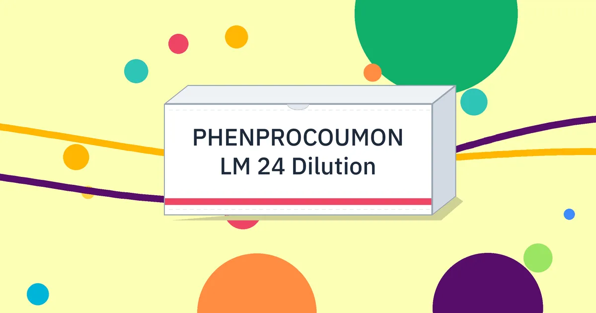 Symbolbild: Packung mit der Aufschrift PHENPROCOUMON LM 24 Dilution (PZN 13638052) – Verfügbarkeit und Bezug in Apotheken in Frankfurt am Main