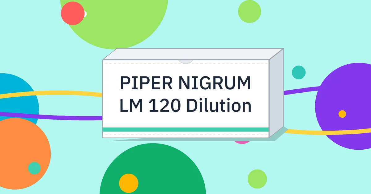 Symbolbild: Packung mit der Aufschrift PIPER NIGRUM LM 120 Dilution (PZN 13645158) – Verfügbarkeit und Bezug in Apotheken in Frankfurt am Main
