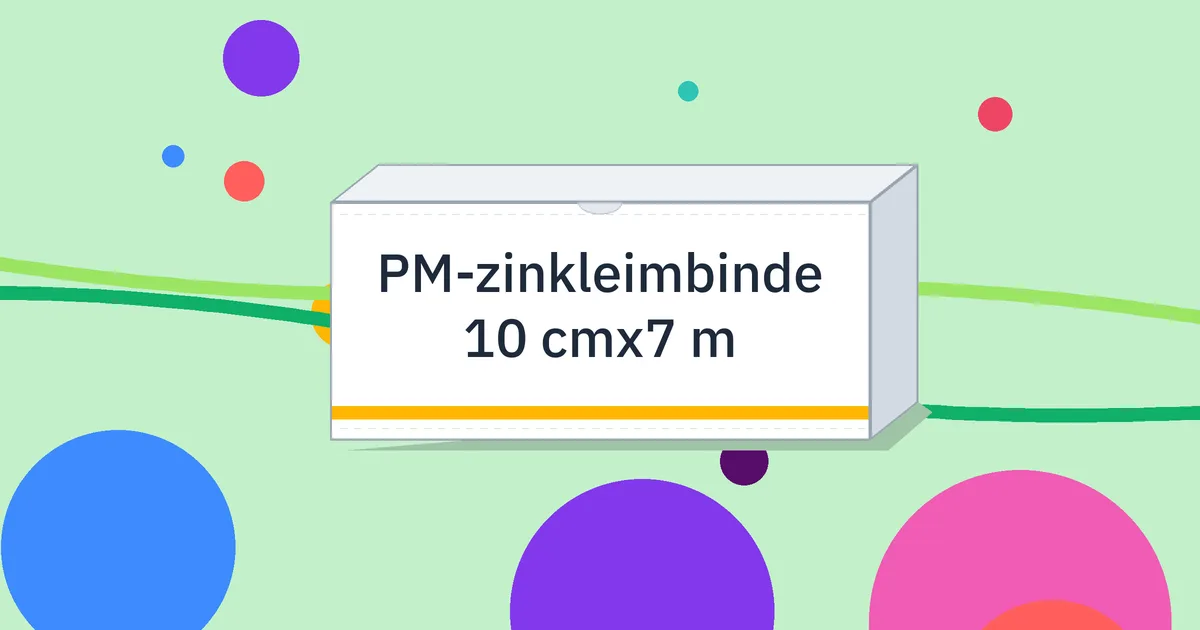 Symbolbild: Packung mit der Aufschrift PM-zinkleimbinde 10 cmx7 m (PZN 18844454) – Verfügbarkeit und Bezug in Apotheken in Frankfurt am Main