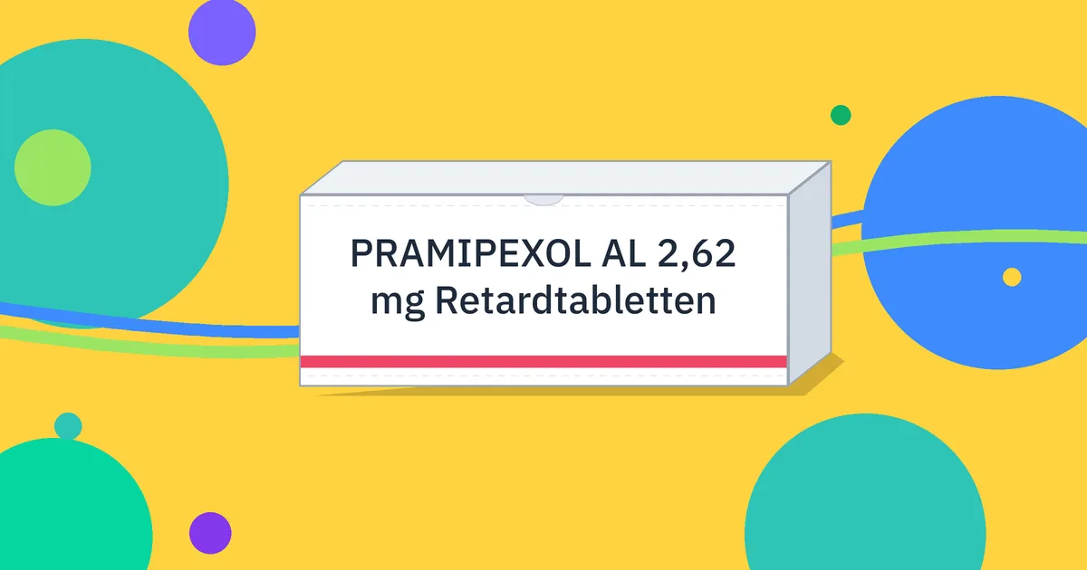 Symbolbild: Packung mit der Aufschrift PRAMIPEXOL AL 2,62 mg Retardtabletten (PZN 15785691) – Verfügbarkeit und Bezug in Apotheken in Frankfurt am Main