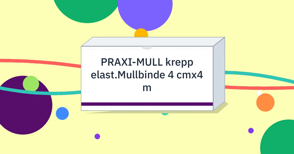 Symbolbild: Packung mit der Aufschrift PRAXI-MULL krepp elast.Mullbinde 4 cmx4 m (PZN 12827325) – Verfügbarkeit und Bezug in Apotheken in Frankfurt am Main