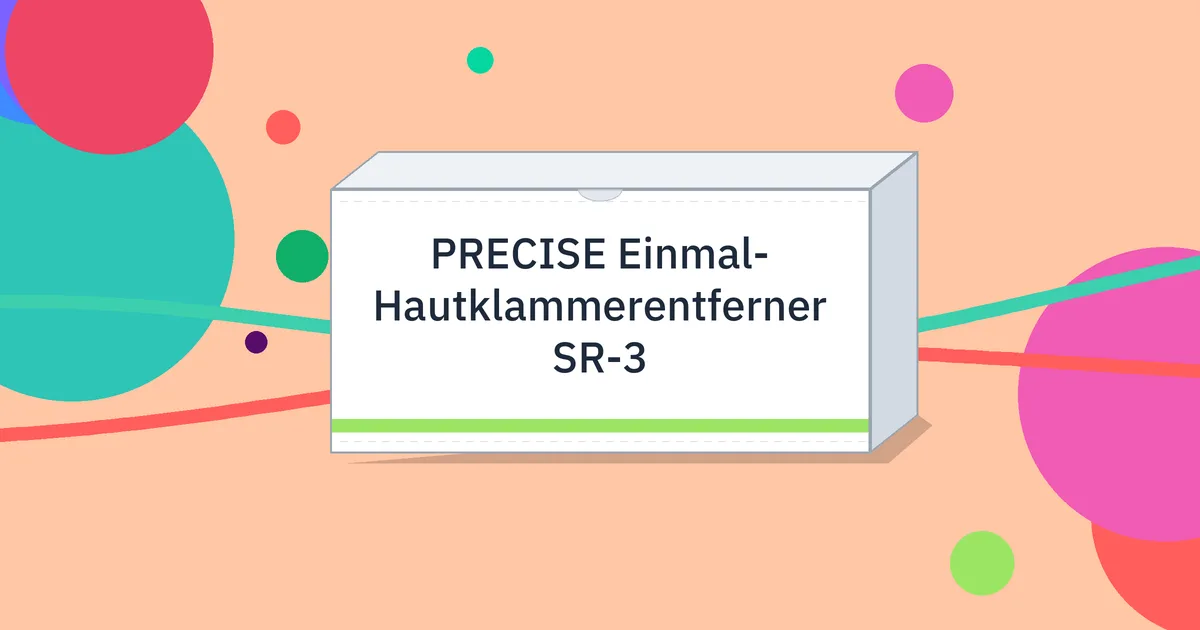 Symbolbild: Packung mit der Aufschrift PRECISE Einmal-Hautklammerentferner SR-3 (PZN 18489533) – Verfügbarkeit und Bezug in Apotheken in Frankfurt am Main