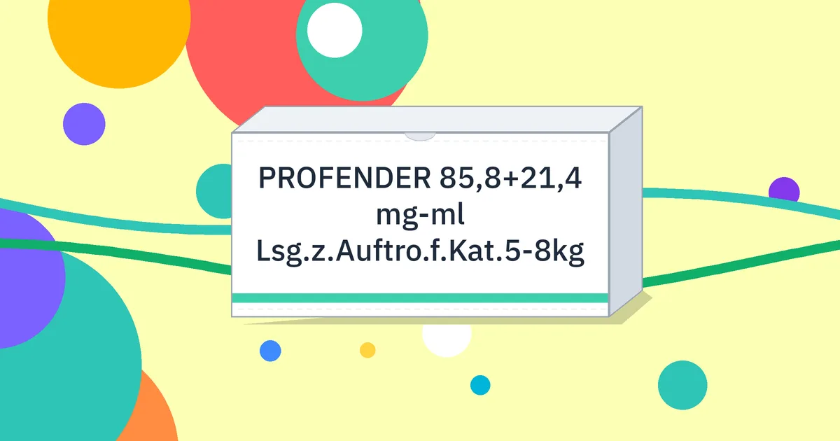 Symbolbild: Packung mit der Aufschrift PROFENDER 85,8+21,4 mg-ml Lsg.z.Auftro.f.Kat.5-8kg (PZN 17980126) – Verfügbarkeit und Bezug in Apotheken in Frankfurt am Main
