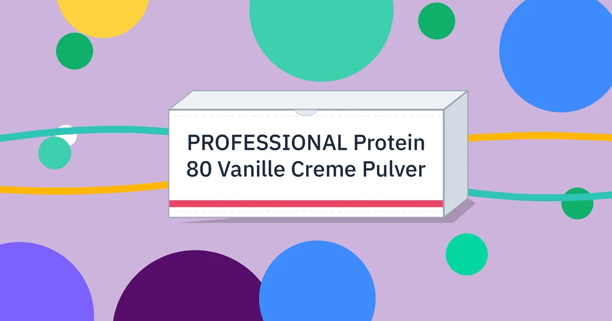 Symbolbild: Packung mit der Aufschrift PROFESSIONAL Protein 80 Vanille Creme Pulver (PZN 15261077) – Verfügbarkeit und Bezug in Apotheken in Frankfurt am Main