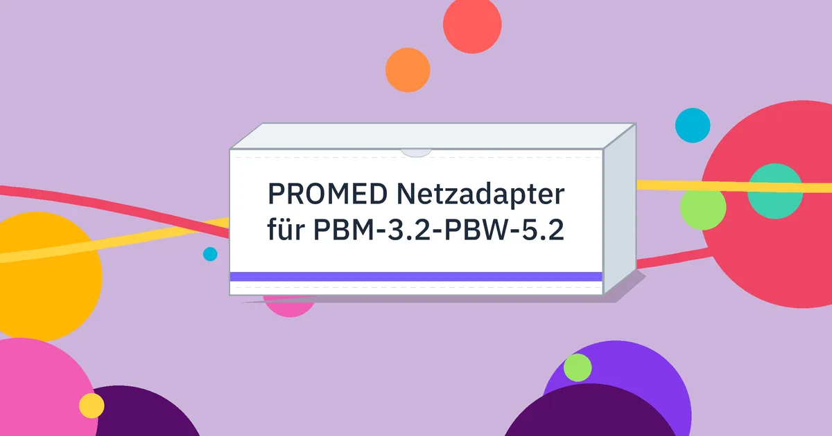 Symbolbild: Packung mit der Aufschrift PROMED Netzadapter für PBM-3.2-PBW-5.2 (PZN 10730219) – Verfügbarkeit und Bezug in Apotheken in Frankfurt am Main
