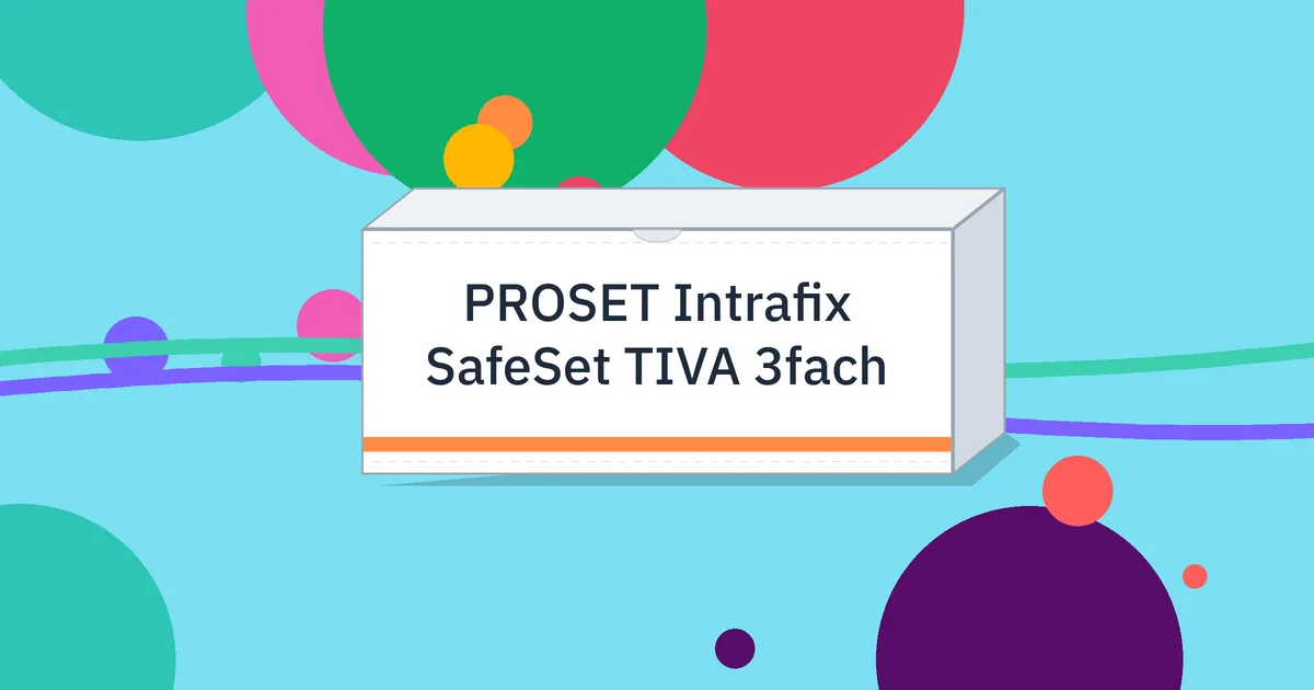 Symbolbild: Packung mit der Aufschrift PROSET Intrafix SafeSet TIVA 3fach (PZN 11034077) – Verfügbarkeit und Bezug in Apotheken in Frankfurt am Main