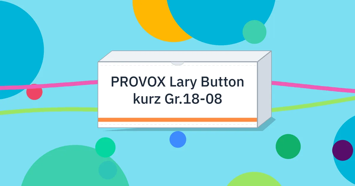 Symbolbild: Packung mit der Aufschrift PROVOX Lary Button kurz Gr.18-08 (PZN 06996153) – Verfügbarkeit und Bezug in Apotheken in Frankfurt am Main