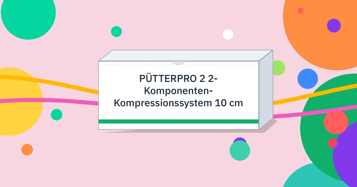 Symbolbild: Packung mit der Aufschrift PÜTTERPRO 2 2-Komponenten-Kompressionssystem 10 cm (PZN 11482930) – Verfügbarkeit und Bezug in Apotheken in Frankfurt am Main