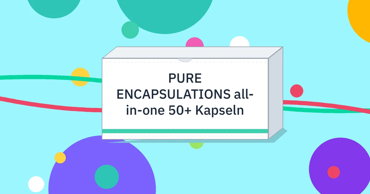 Symbolbild: Packung mit der Aufschrift PURE ENCAPSULATIONS all-in-one 50+ Kapseln (PZN 14242190) – Verfügbarkeit und Bezug in Apotheken in Frankfurt am Main