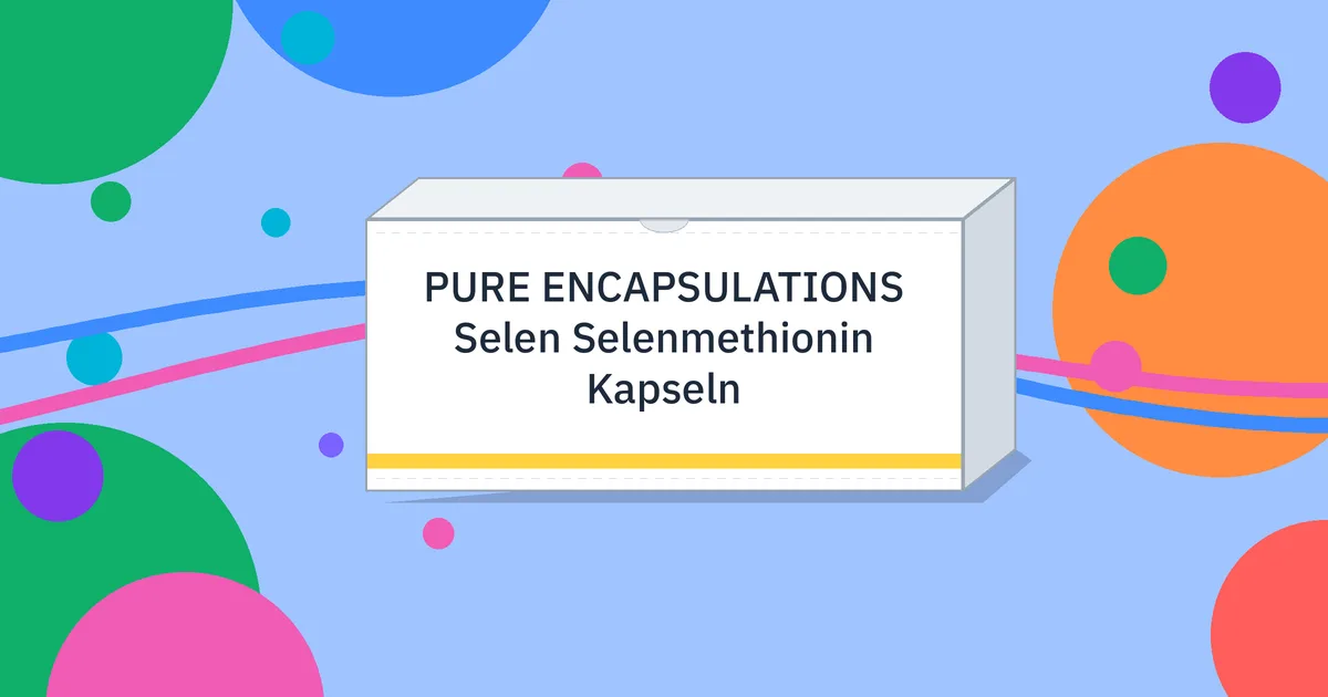 Symbolbild: Packung mit der Aufschrift PURE ENCAPSULATIONS Selen Selenmethionin Kapseln (PZN 02784945) – Verfügbarkeit und Bezug in Apotheken in Frankfurt am Main