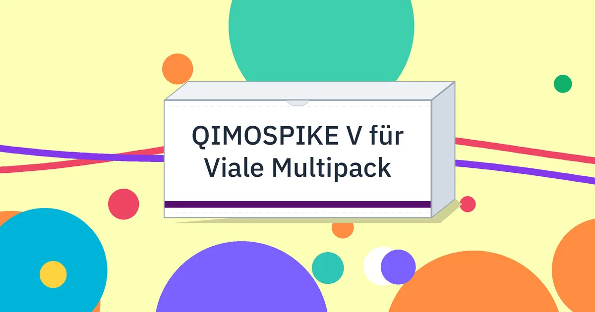Symbolbild: Packung mit der Aufschrift QIMOSPIKE V für Viale Multipack (PZN 14288051) – Verfügbarkeit und Bezug in Apotheken in Frankfurt am Main