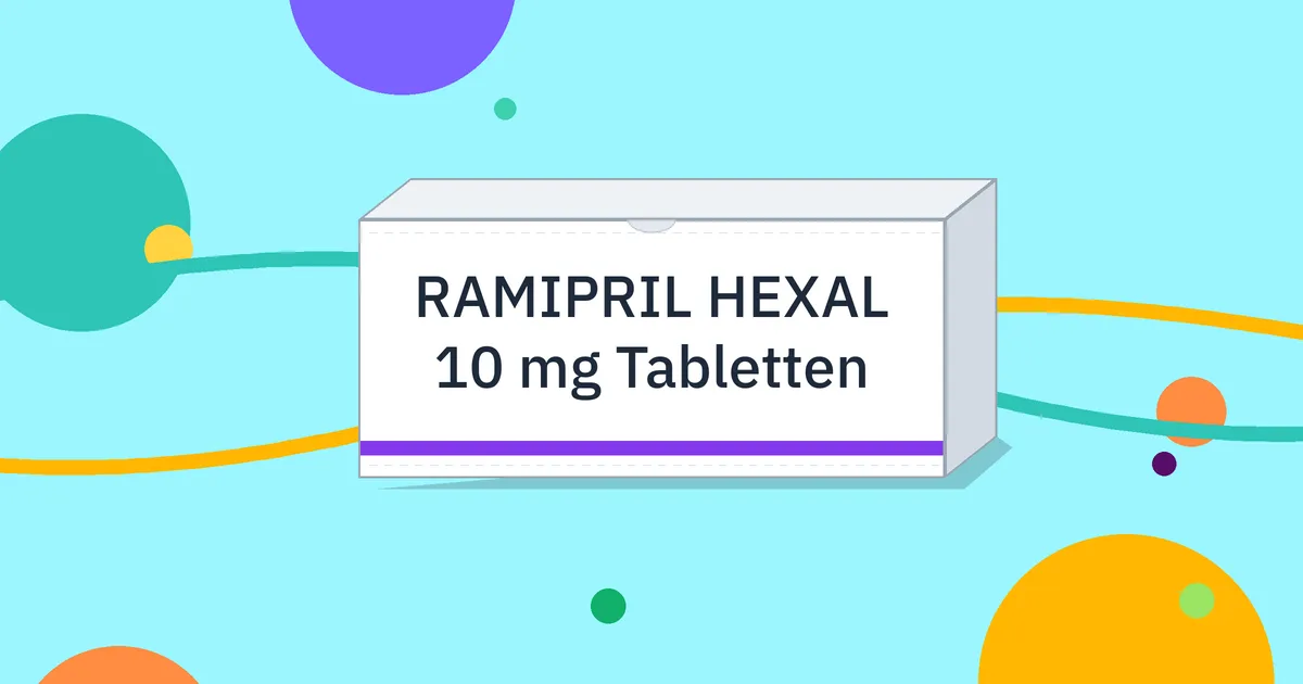 Symbolbild: Packung mit der Aufschrift RAMIPRIL HEXAL 10 mg Tabletten (PZN 00762052) – Verfügbarkeit und Bezug in Apotheken in Frankfurt am Main