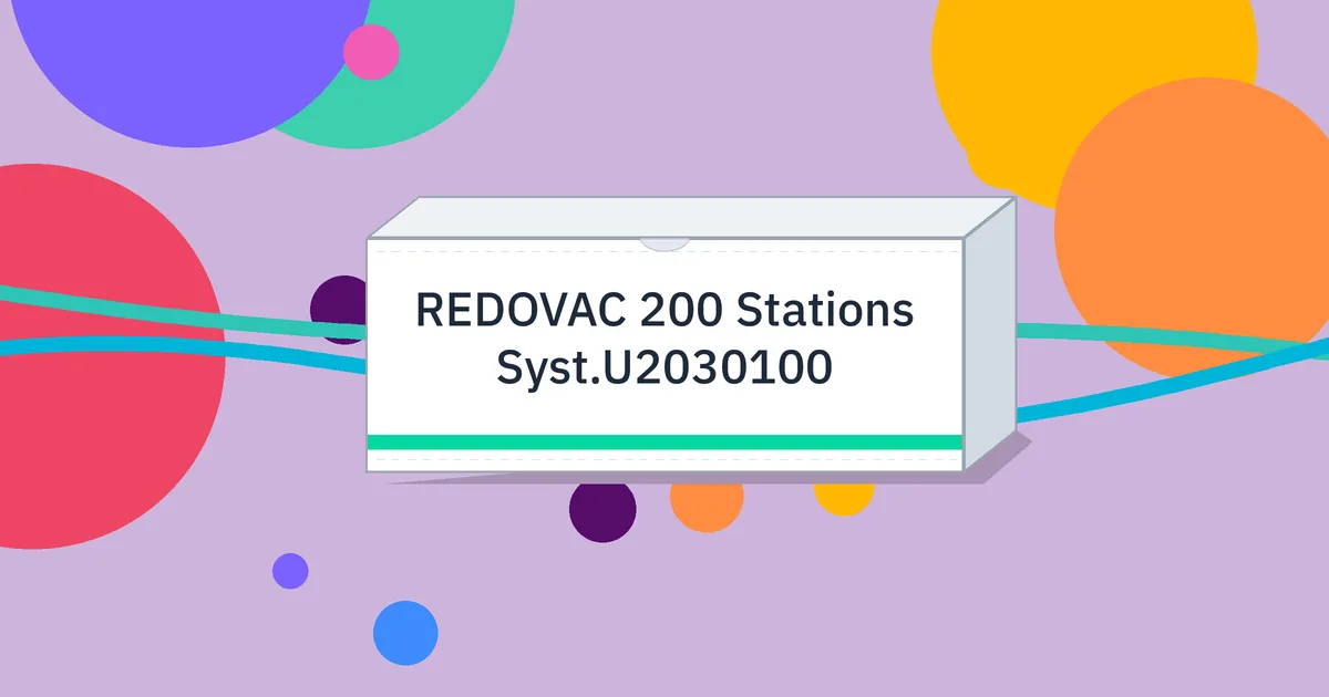 Symbolbild: Packung mit der Aufschrift REDOVAC 200 Stations Syst.U2030100 (PZN 08827035) – Verfügbarkeit und Bezug in Apotheken in Frankfurt am Main