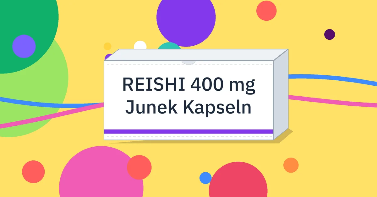 Symbolbild: Packung mit der Aufschrift REISHI 400 mg Junek Kapseln (PZN 12734084) – Verfügbarkeit und Bezug in Apotheken in Frankfurt am Main