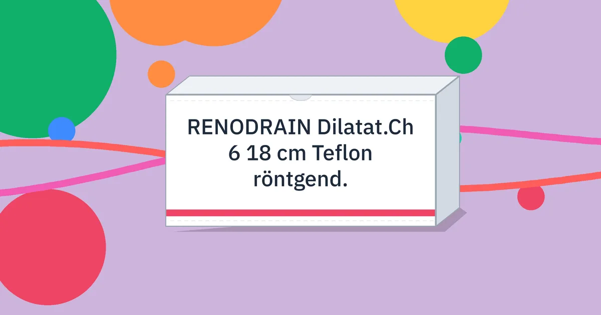Symbolbild: Packung mit der Aufschrift RENODRAIN Dilatat.Ch 6 18 cm Teflon röntgend. (PZN 00444493) – Verfügbarkeit und Bezug in Apotheken in Frankfurt am Main