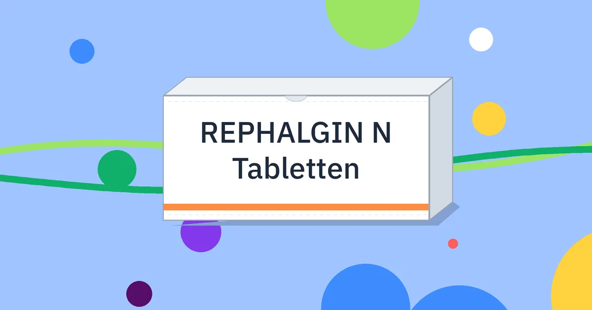 Symbolbild: Packung mit der Aufschrift REPHALGIN N Tabletten (PZN 04655749) – Verfügbarkeit und Bezug in Apotheken in Frankfurt am Main