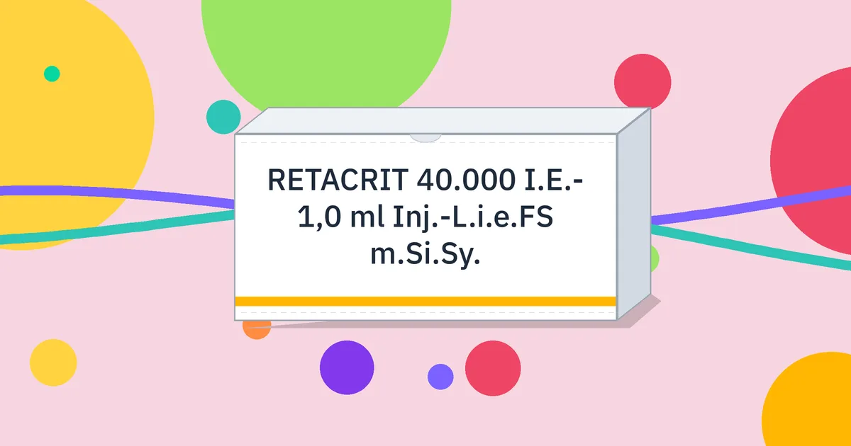 Symbolbild: Packung mit der Aufschrift RETACRIT 40.000 I.E.-1,0 ml Inj.-L.i.e.FS m.Si.Sy. (PZN 14136186) – Verfügbarkeit und Bezug in Apotheken in Frankfurt am Main