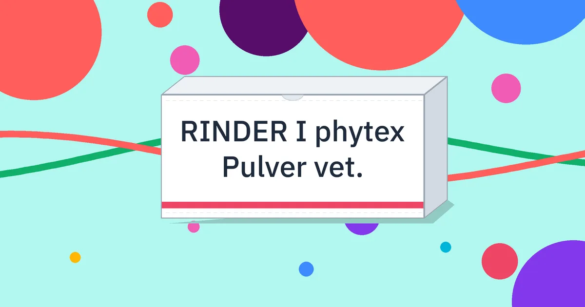 Symbolbild: Packung mit der Aufschrift RINDER I phytex Pulver vet. (PZN 00163185) – Verfügbarkeit und Bezug in Apotheken in Frankfurt am Main