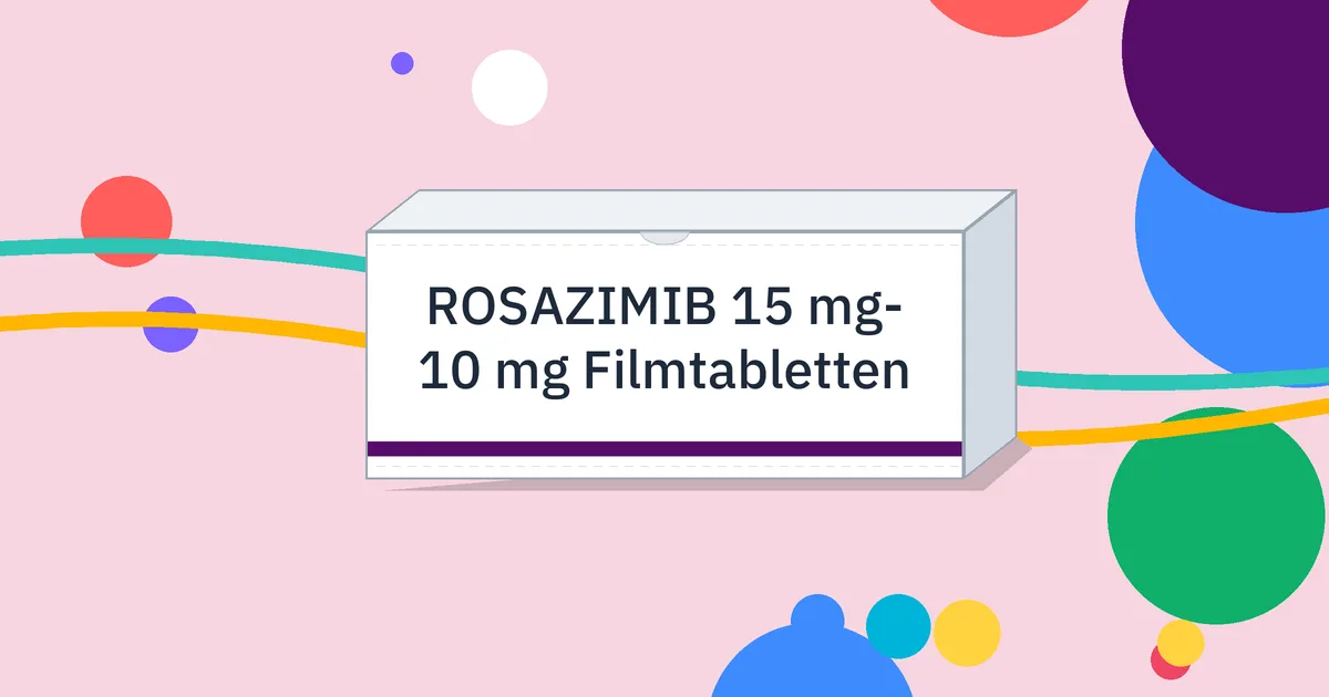 Symbolbild: Packung mit der Aufschrift ROSAZIMIB 15 mg-10 mg Filmtabletten (PZN 18304427) – Verfügbarkeit und Bezug in Apotheken in Frankfurt am Main