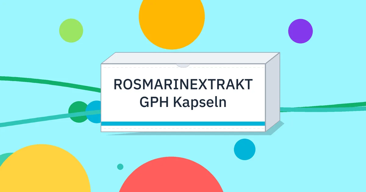 Symbolbild: Packung mit der Aufschrift ROSMARINEXTRAKT GPH Kapseln (PZN 09188040) – Verfügbarkeit und Bezug in Apotheken in Frankfurt am Main