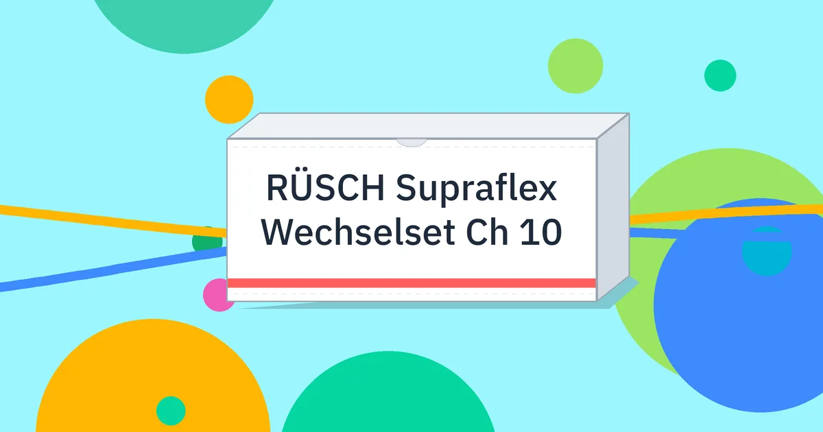 Symbolbild: Packung mit der Aufschrift RÜSCH Supraflex Wechselset Ch 10 (PZN 08931353) – Verfügbarkeit und Bezug in Apotheken in Frankfurt am Main