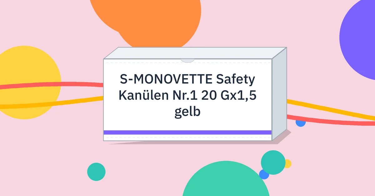 Symbolbild: Packung mit der Aufschrift S-MONOVETTE Safety Kanülen Nr.1 20 Gx1,5 gelb (PZN 10259897) – Verfügbarkeit und Bezug in Apotheken in Frankfurt am Main