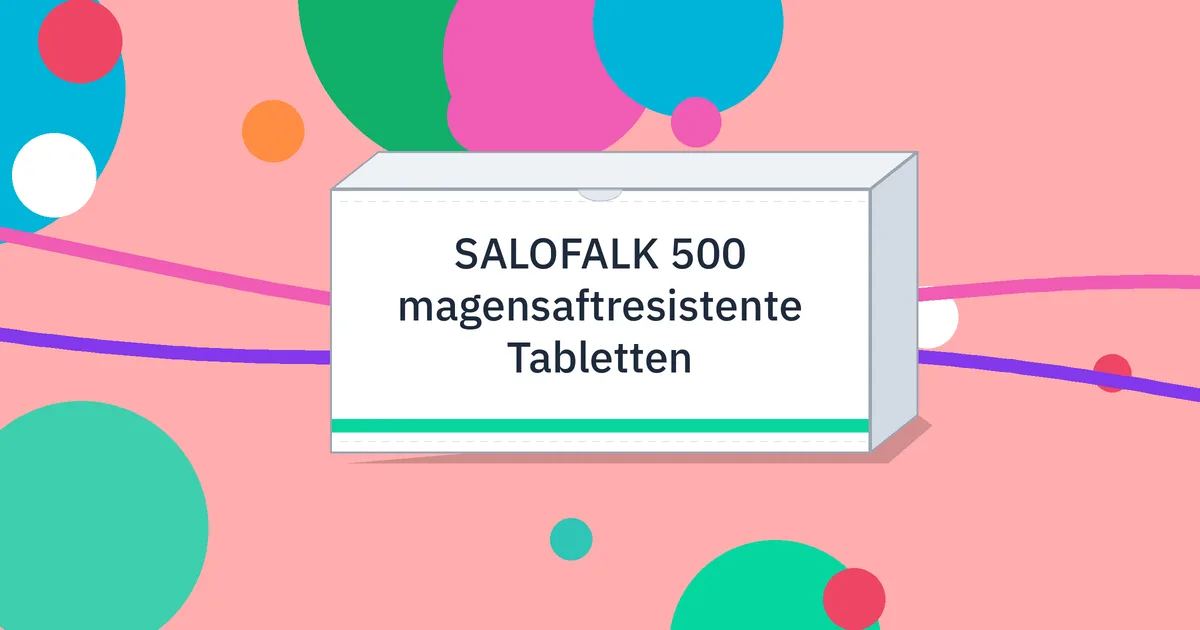 Symbolbild: Packung mit der Aufschrift SALOFALK 500 magensaftresistente Tabletten (PZN 00174378) – Verfügbarkeit und Bezug in Apotheken in Frankfurt am Main
