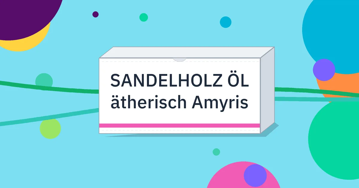 Symbolbild: Packung mit der Aufschrift SANDELHOLZ ÖL ätherisch Amyris (PZN 17429799) – Verfügbarkeit und Bezug in Apotheken in Frankfurt am Main