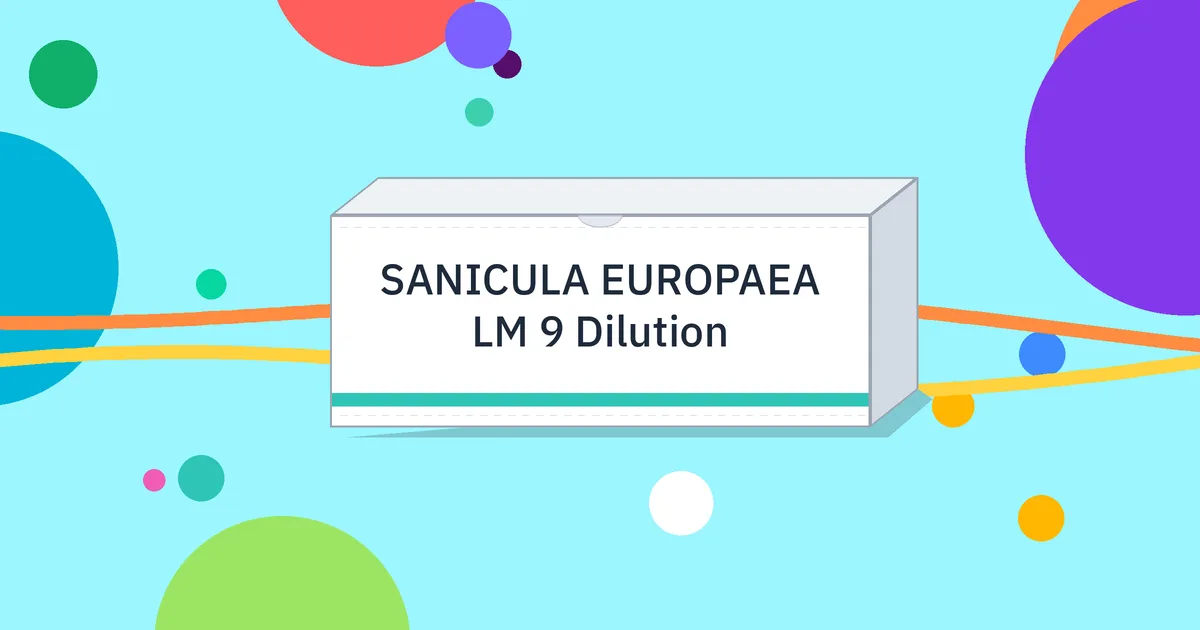 Symbolbild: Packung mit der Aufschrift SANICULA EUROPAEA LM 9 Dilution (PZN 13182149) – Verfügbarkeit und Bezug in Apotheken in Frankfurt am Main