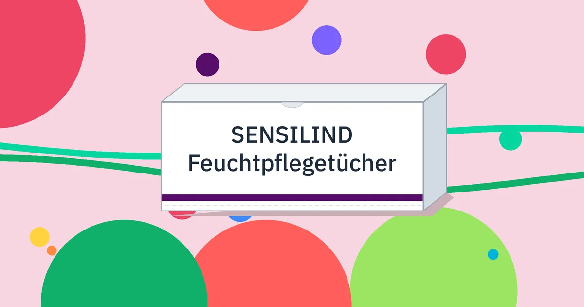 Symbolbild: Packung mit der Aufschrift SENSILIND Feuchtpflegetücher (PZN 06552700) – Verfügbarkeit und Bezug in Apotheken in Frankfurt am Main