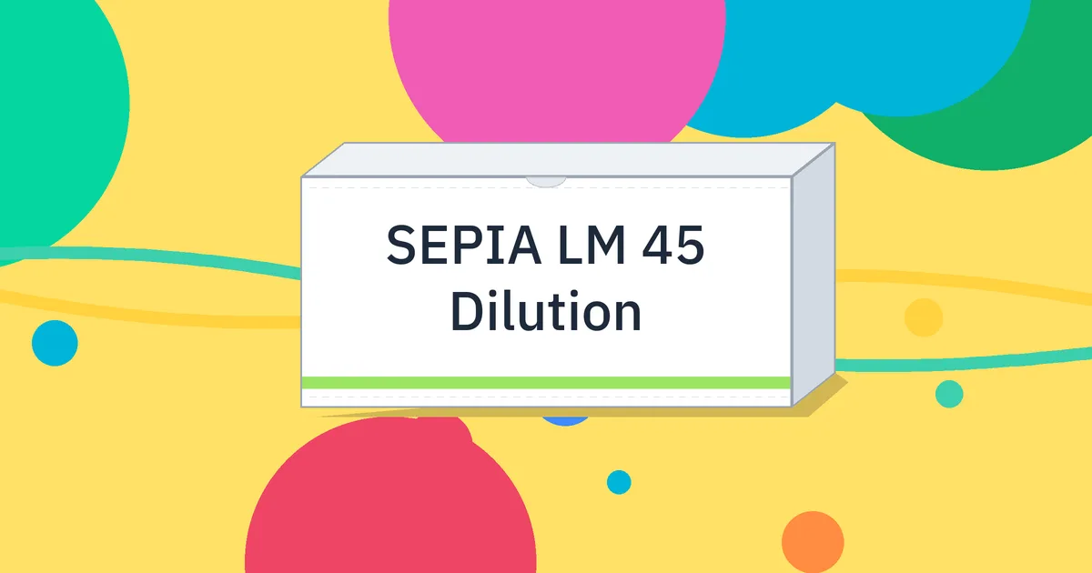 Symbolbild: Packung mit der Aufschrift SEPIA LM 45 Dilution (PZN 13188703) – Verfügbarkeit und Bezug in Apotheken in Frankfurt am Main