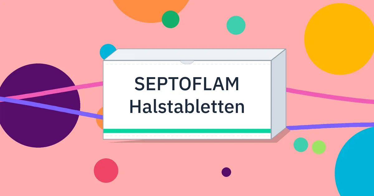 Symbolbild: Packung mit der Aufschrift SEPTOFLAM Halstabletten (PZN 16913174) – Verfügbarkeit und Bezug in Apotheken in Frankfurt am Main