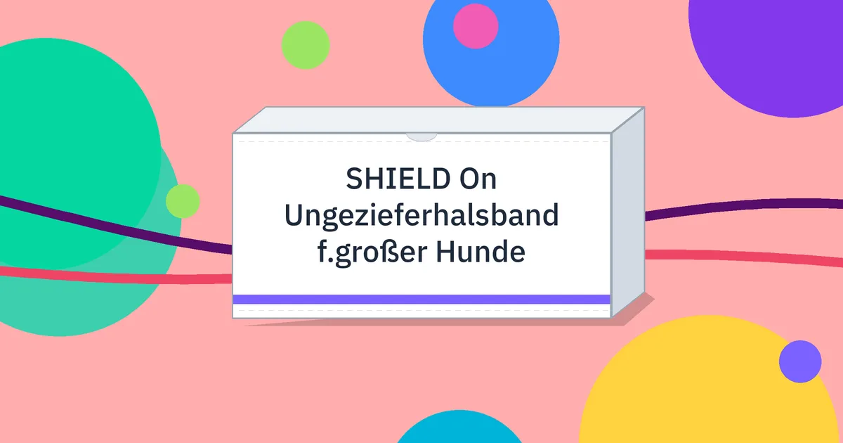 Symbolbild: Packung mit der Aufschrift SHIELD On Ungezieferhalsband f.großer Hunde (PZN 20013571) – Verfügbarkeit und Bezug in Apotheken in Frankfurt am Main