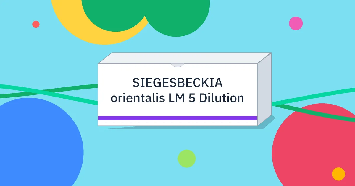 Symbolbild: Packung mit der Aufschrift SIEGESBECKIA orientalis LM 5 Dilution (PZN 13676992) – Verfügbarkeit und Bezug in Apotheken in Frankfurt am Main