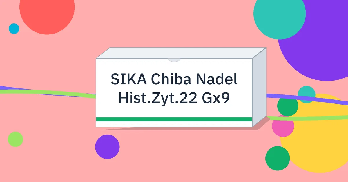 Symbolbild: Packung mit der Aufschrift SIKA Chiba Nadel Hist.Zyt.22 Gx9 (PZN 04164388) – Verfügbarkeit und Bezug in Apotheken in Frankfurt am Main