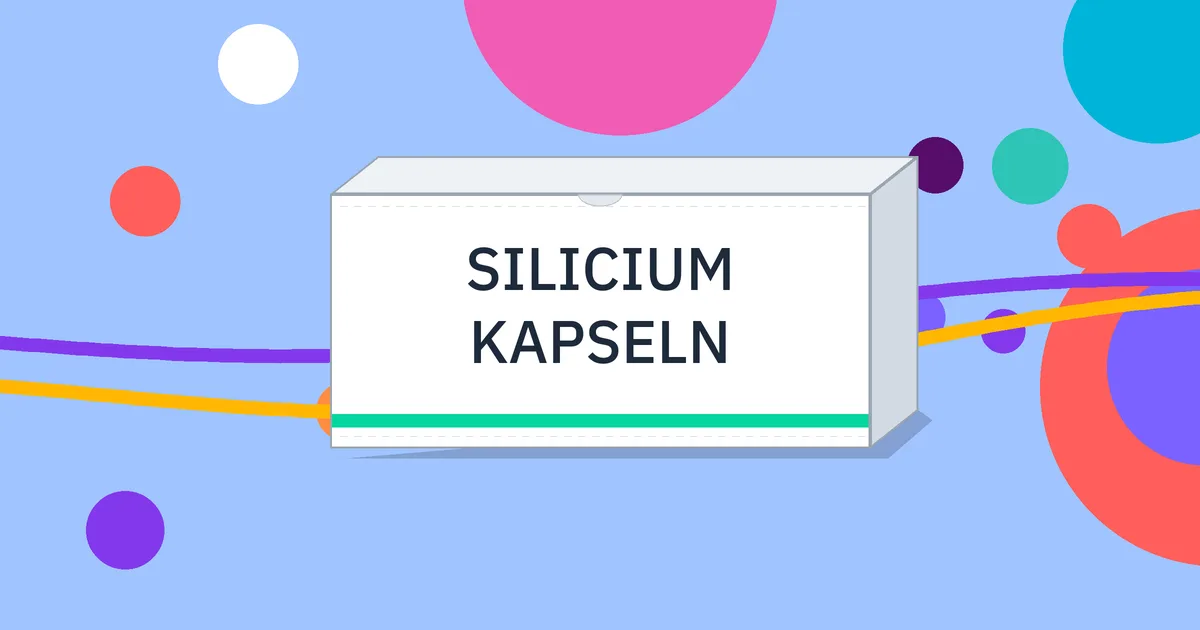 Symbolbild: Packung mit der Aufschrift SILICIUM KAPSELN (PZN 07775543) – Verfügbarkeit und Bezug in Apotheken in Frankfurt am Main