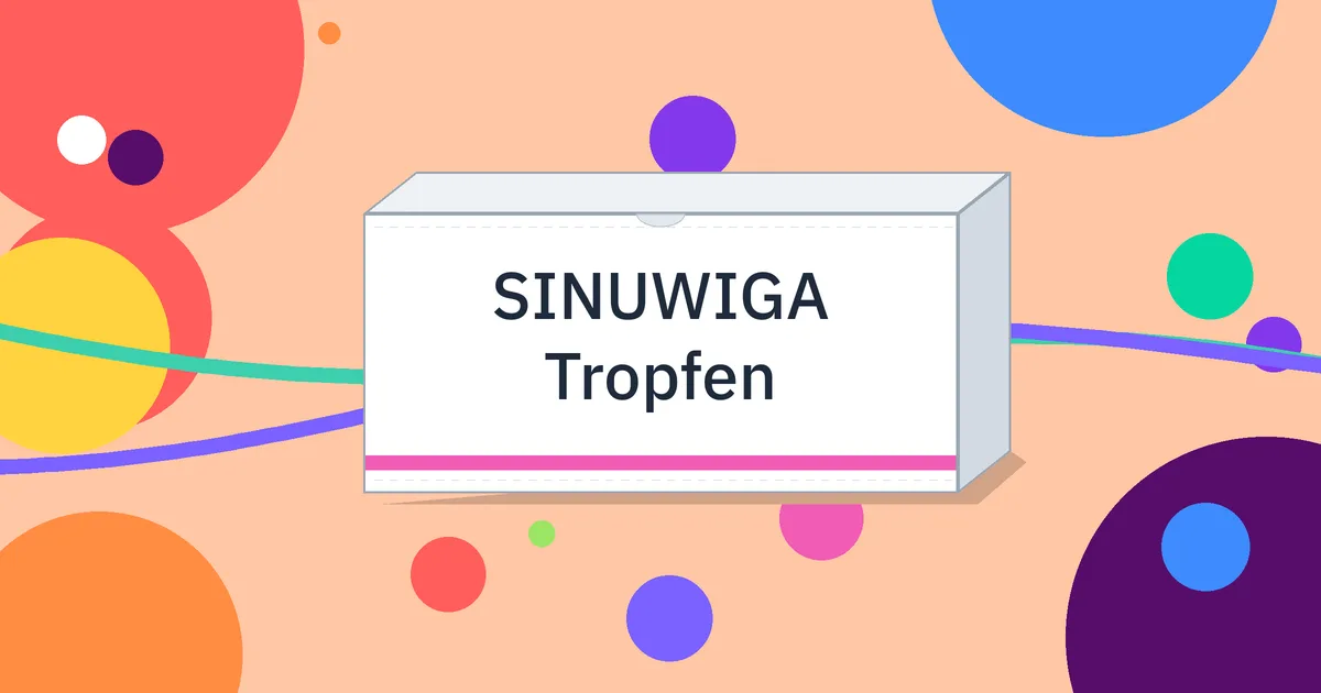 Symbolbild: Packung mit der Aufschrift SINUWIGA Tropfen (PZN 17955074) – Verfügbarkeit und Bezug in Apotheken in Frankfurt am Main