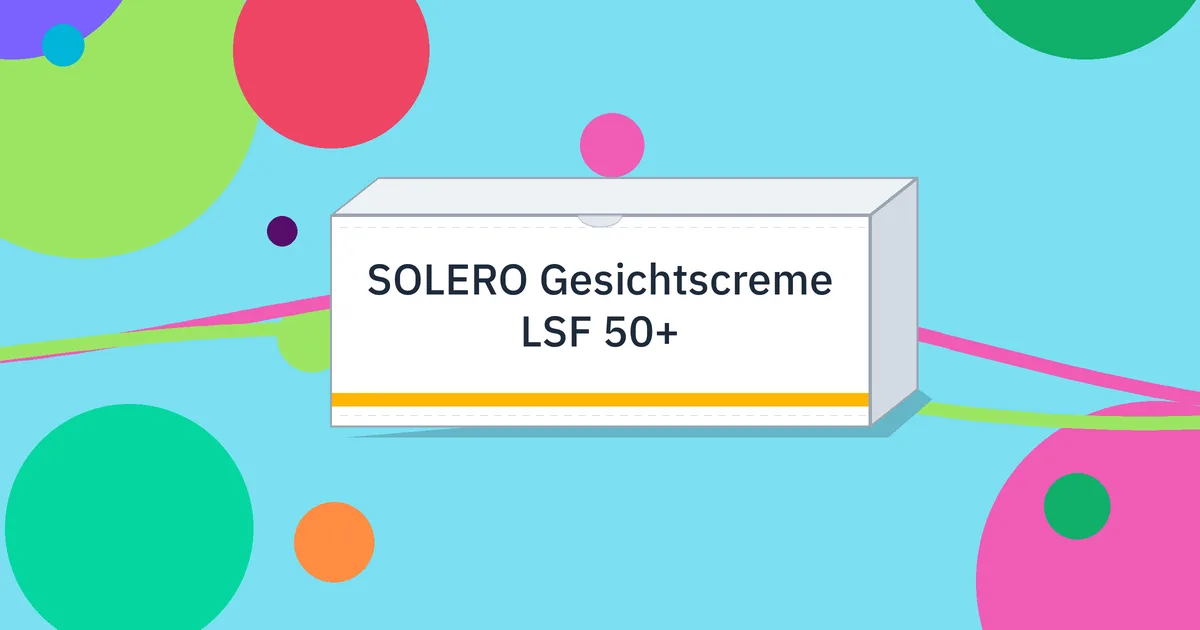 Symbolbild: Packung mit der Aufschrift SOLERO Gesichtscreme LSF 50+ (PZN 19924899) – Verfügbarkeit und Bezug in Apotheken in Frankfurt am Main