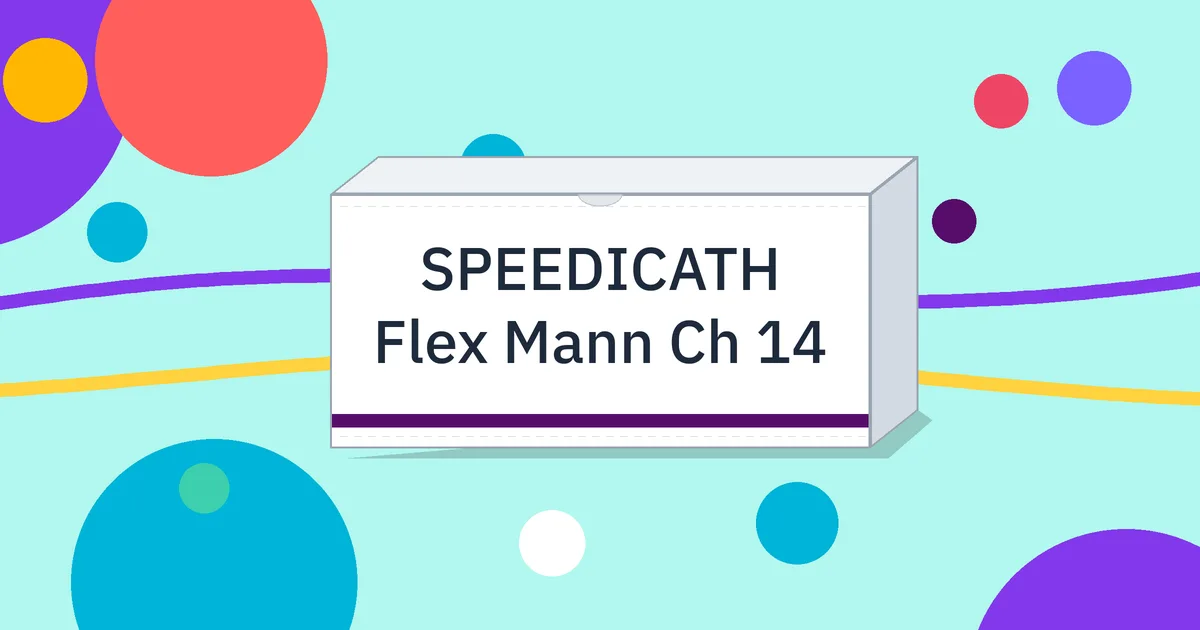 Symbolbild: Packung mit der Aufschrift SPEEDICATH Flex Mann Ch 14 (PZN 20322237) – Verfügbarkeit und Bezug in Apotheken in Frankfurt am Main