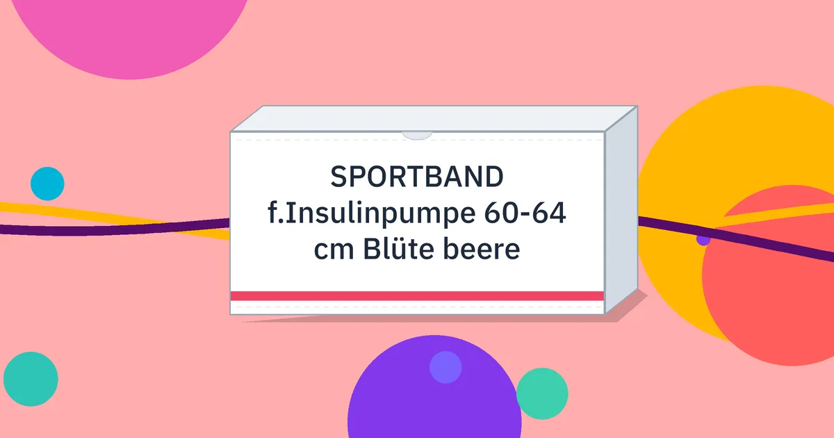 Symbolbild: Packung mit der Aufschrift SPORTBAND f.Insulinpumpe 60-64 cm Blüte beere (PZN 13916841) – Verfügbarkeit und Bezug in Apotheken in Frankfurt am Main