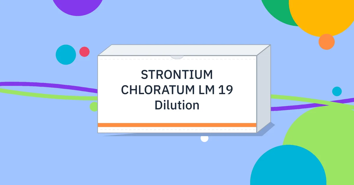 Symbolbild: Packung mit der Aufschrift STRONTIUM CHLORATUM LM 19 Dilution (PZN 13203615) – Verfügbarkeit und Bezug in Apotheken in Frankfurt am Main