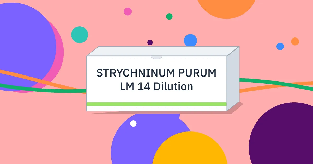 Symbolbild: Packung mit der Aufschrift STRYCHNINUM PURUM LM 14 Dilution (PZN 13207665) – Verfügbarkeit und Bezug in Apotheken in Frankfurt am Main