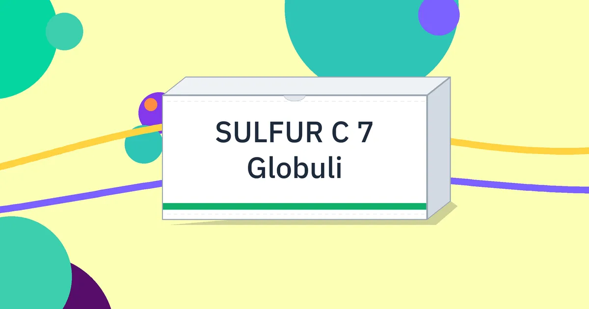 Symbolbild: Packung mit der Aufschrift SULFUR C 7 Globuli (PZN 07181329) – Verfügbarkeit und Bezug in Apotheken in Frankfurt am Main