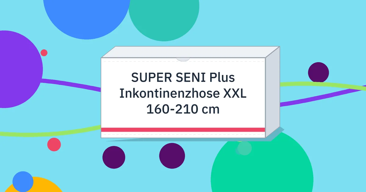 Symbolbild: Packung mit der Aufschrift SUPER SENI Plus Inkontinenzhose XXL 160-210 cm (PZN 15254367) – Verfügbarkeit und Bezug in Apotheken in Frankfurt am Main