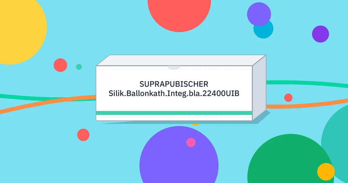 Symbolbild: Packung mit der Aufschrift SUPRAPUBISCHER Silik.Ballonkath.Integ.bla.22400UIB (PZN 07652935) – Verfügbarkeit und Bezug in Apotheken in Frankfurt am Main